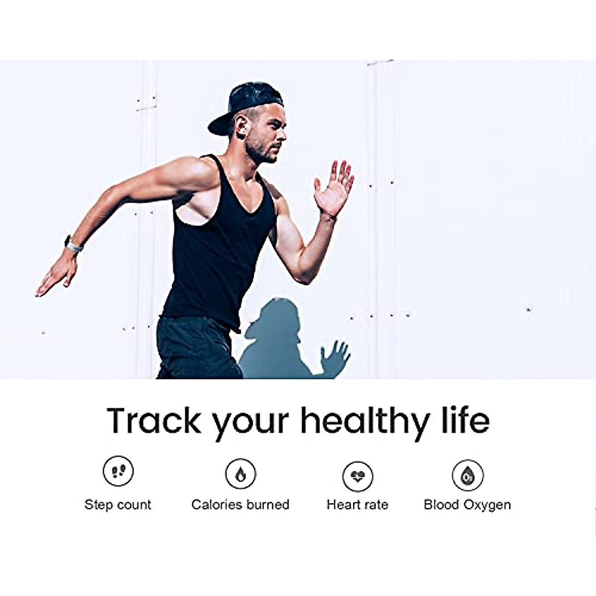 Smart Watch for Android Phones Samsung iOS Compatible Smart Watch with Heart Rate Sleep Blood Oxygen Monitor Step Counter, IP68 Waterproof Touch Screen for Men Women Silver