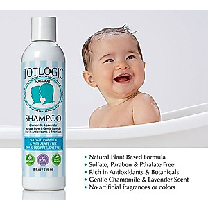 TotLogic Sulfate Free Hair and Scalp Care Set - Shampoo, Conditioner, & Detangling Spray - Gentle, Safe, Made with Natural Essential Oils and Botanicals