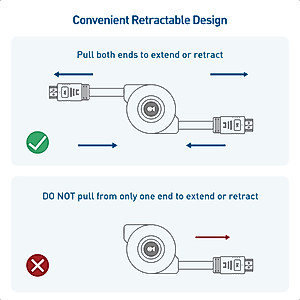 Cable Matters 8K 60Hz / 4K 120Hz Retractable HDMI Cable with HDR Support - 3.3 Feet