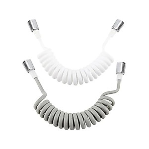G1/2" Soft Bidets Hose Tube ABS Spring Flexible Shower Hose For Water Plumbing Toilet Bidet Sprayer Bathroom Accessories (Color : WHITE)