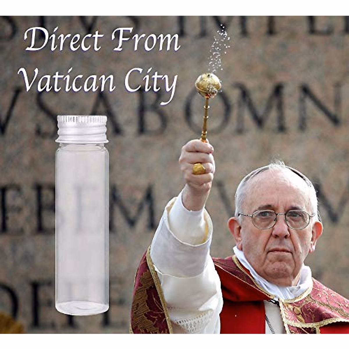 Blessed Holy Water 30ml Red Wax Sealed Cork Vial ✞ The ONLY Authentic & Certified Holy Water ✞ Blessed by Pope Francis Vatican City Import ✞ Baptism Wedding Exorcism Christmas Catholic Prayer GIFT