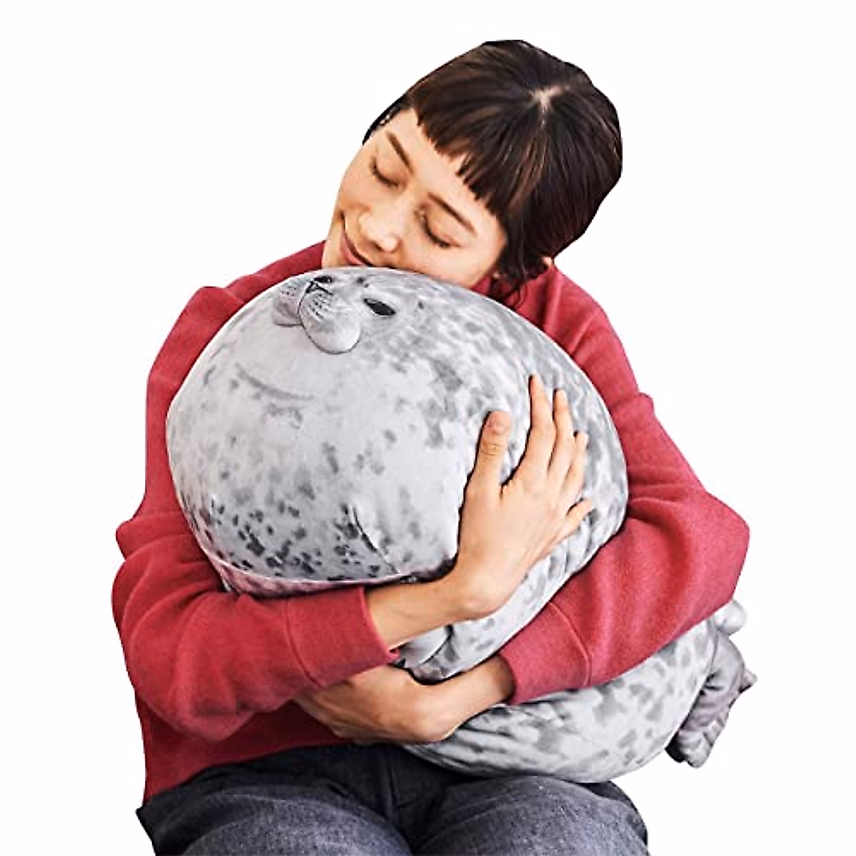 Rainlin Chubby Blob Seal Pillow Plush Animal Toy Stuffed Seal Plushie Cotton Cute Pillow Gray 13.0 inch