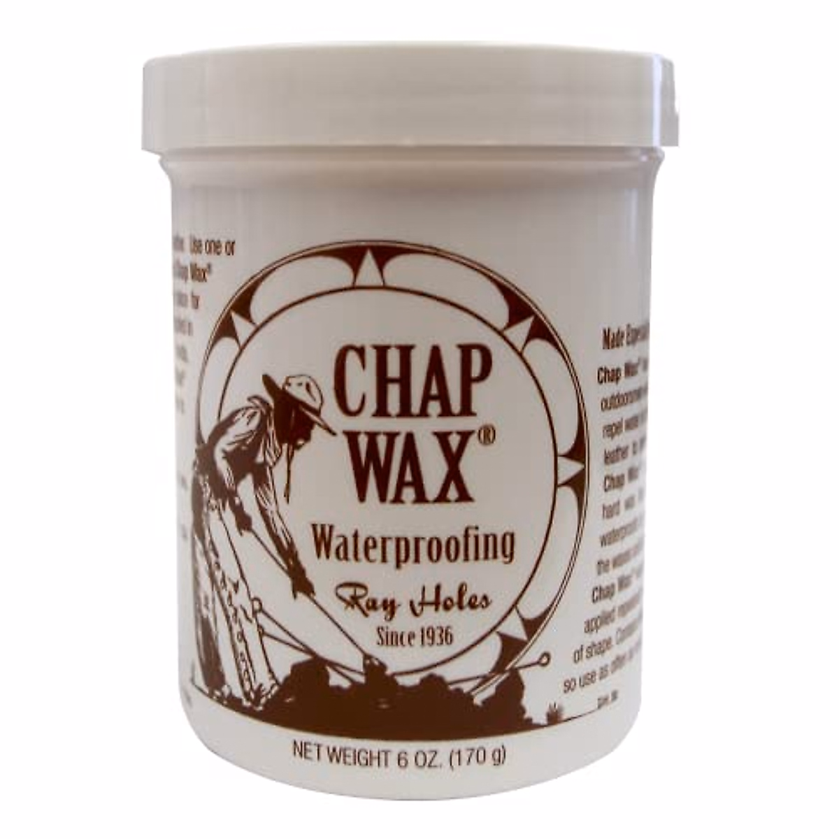 Ray Holes Leather Care Products Chap Wax - Protects And Waterproofs Leather Chaps, Boots, and Other Gear, Made In The USA, 6 Ounce Container
