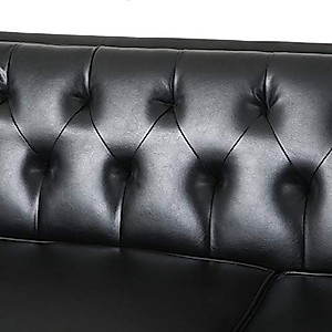 Christopher Knight Home Ovando Sofas, Midnight Black + Espresso