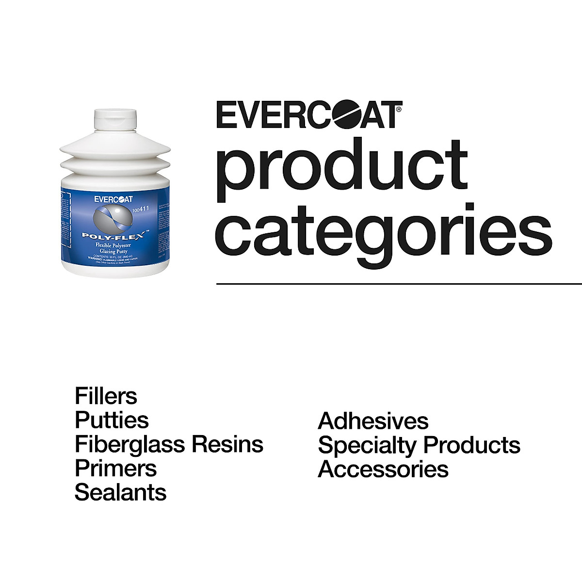 Evercoat Poly-Flex Flexible Polyester Glazing Putty for Spot Filling and Skim Coating - 30 Fl Oz