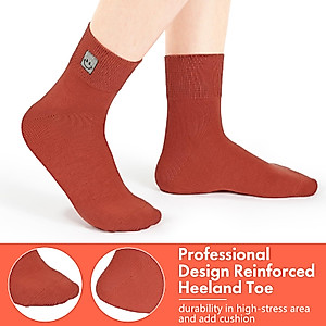 HUGSWEET Thin Soft Cotton Socks for Women above Ankle Crew Bootie Socks Gifts for Women 5-10 Pairs