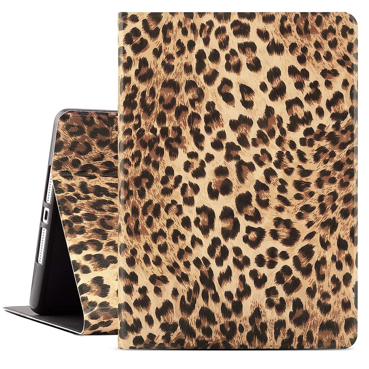 iPad 9th Generation Case, iPad 8th Generation Case, iPad 7th Generation Case, iPad 10.2 Case for Girls Women, iPad Case 9th Generation Adjustable Multi Viewing Stand Auto Wake/Sleep, Leopard