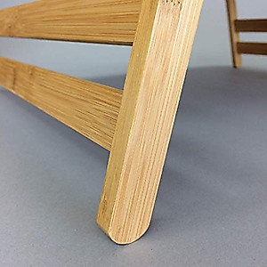 Time Concept Vacances Foldable Bamboo Table - L 20" x W 24" x H 9" - Wooden Picnic Furniture, Portable Dining Use