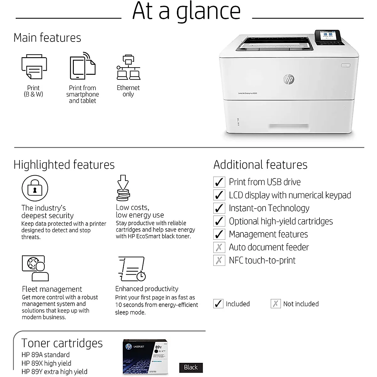 HP Laserjet Pro MFP M283cdw All-in-One Wireless Color Laser Printer, White - Print Scan Copy Fax - 22 ppm, 600 x 600 dpi, Auto Duplex Printing, 50-Sheet ADF, 8.5 x 14, Ethernet, Cbmoun Printer_Cable