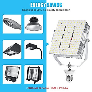 240W LED Parking Lot Retrofit Kit 34800LM ETL DLC Replace 1000W MH HPS HID Shoebox LED Retrofit Lights AC100-277V 5000K E39 Base for Outdoor Tennis Court Canopy Flood Street Area Lighting Fixture