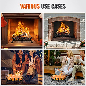 INNO STAGE Fireplace Grates with Ember Retainer - 17 Inch Fireplace Log Grate, Firewood Wood Log Holder Rack, Inside Wrought Cast Iron Fire Grate for Hearth Indoor Outdoor Camping