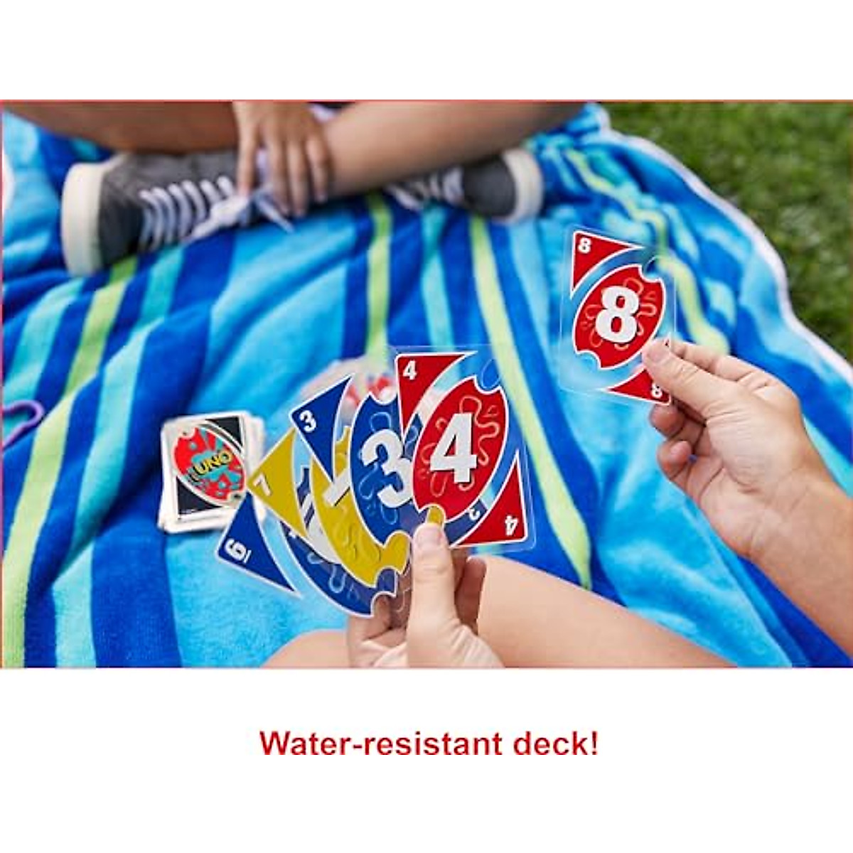 Mattel Games ​UNO Splash Card Game for Outdoor Camping, Travel and Family Night with Water-Resistent Plastic Cards