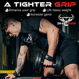 BEAST RAGE Lifting Wrist Straps for Weightlifting, Weight Lifting Straps Gym Power Workouts Lifting Straps Padded Cotton Men Women Supportive Lift Deadlift Straps Hard Pull Exercise Straps (White silicone)