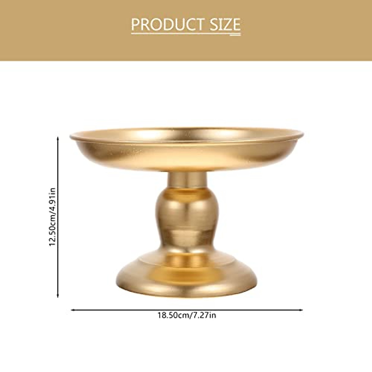 BAFAFA Footed Fruit Bowl Round Pedestal Bowl Decorative Fruit Plate Metal Cake Stand Serving Dish Dessert Display Tray Trifle Cups Snacks Nuts Plate for Centerpiece Table Plate
