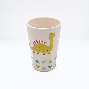 Bamboo Cups For Kids Set of 4 Cute Fun Animal 12 Oz Drinking & Snack Toddler Smoothie Bathroom Eco Friendly Organic Fibre Shatter Resistant BPA Free Dishwasher Safe, White, 4 Count (Pack of 1)