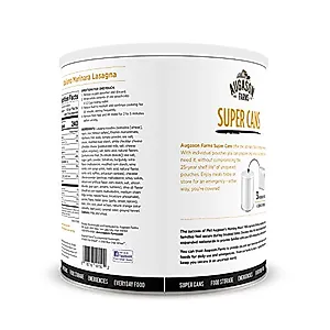 Augason Farms Italiano Marinara Lasagna Super CAN with 3 Pouches, 29.2 Oz
