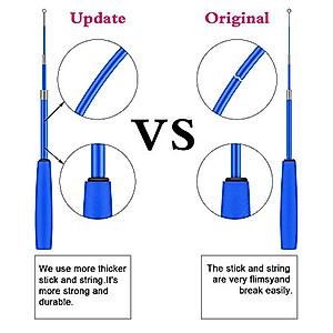 Qoosea Cat Feather Toys, 2PCS Retractable Cat Wand Toy and 13PCS Replacement Teaser with Bell Refills, Interactive Cat Wand for Kitten Cat Having Fun Playing