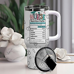 Personalized Nurse Tumbler 40oz -ophthalmology-Custom Name Insulated Travel Mug with Handle & Straw, Gift for Nurses, Medical Workers, Appreciation, Mother's Day nwAReq