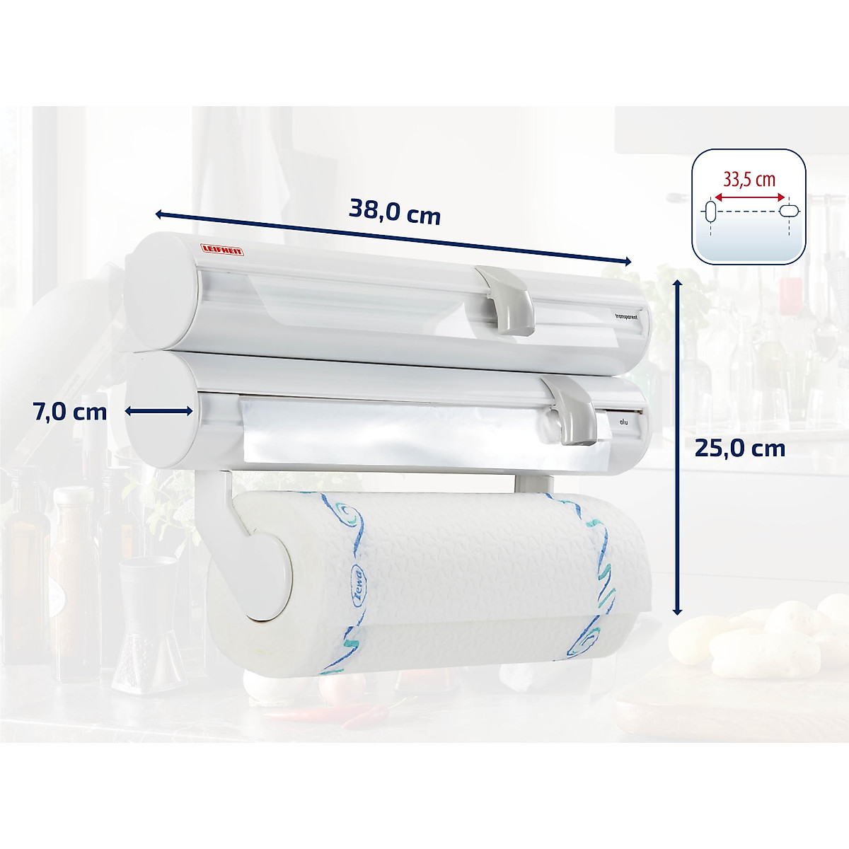 Leifheit Parat F2 2046398 Plastic Holder Dispenser, White