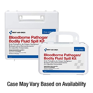 First Aid Only 214-U/FAO Body Fluid Clean Up Kit, 23-Piece Blood Pathogen Clean Up Kit in Plastic Case