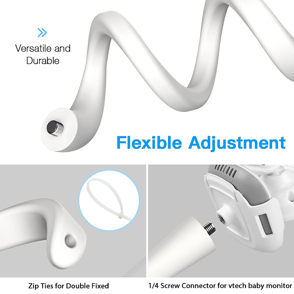 OkeMeeo Baby Monitor Mount, Crib Mount for VTech VM819 Video Baby Monitor/VTech VM3252(Strip Shape Bracket)