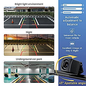 EWAY Rear View Backup Camera W/ Bracket Mounting Front Rear View License Plate Reversing Camera for Truck Pickup SUV Sedan Universal Parking Guide Line On/Off