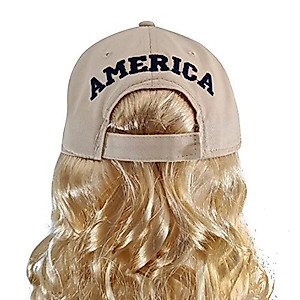 Country Hick Costume Set - USA Hat with Blonde Wig - Cross Necklace - Earrings -