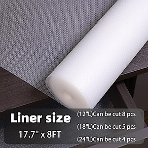 PABUSIOR Refrigerator Liners Mats Washable, 8PCS EVA Transparent 11.8"x17.7" Fridge Shelf Liner, Easy to Cut, Waterproof, Reusable Refrigerator Pads for Fruit, Vegetable Drawers, (Clear Placemat)