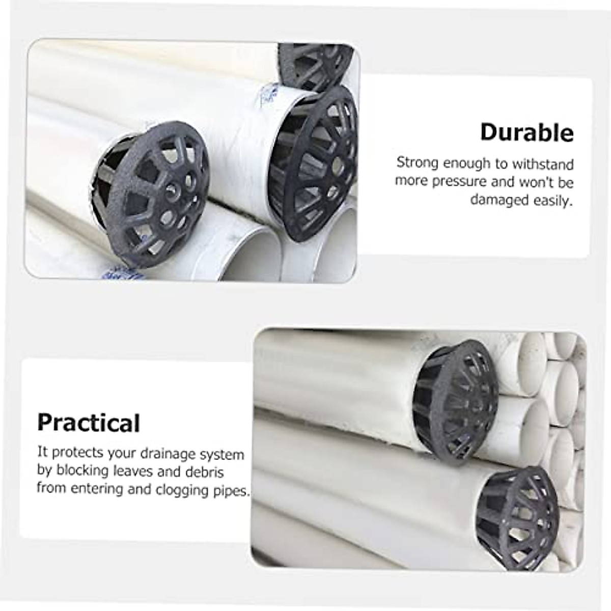 DOITOOL 4pcs cast Iron Floor Drain roof Drain Filter roof Drain Strainer Down Gutter Guard Ladder Gutter Guard Coal Forge Strainer Gutter downspout Guards Dome Safety mask