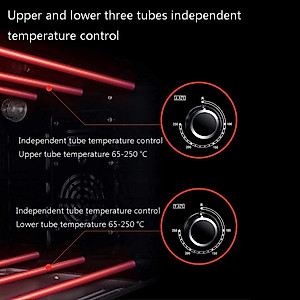 38L Black Mini Oven Adjustable Temperature 0-250 ℃ and 60 Minute Timer 5 Baking Modes Household Multi-Function Electric Oven Double Glass Door 1800W Commodity Code: LXJ-65
