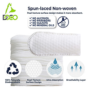 DOCO Dog Ear Wipes - All Natural Finger Veterinary Pet Ear Wipes with Eucalyptus, Aloe - 50 Count