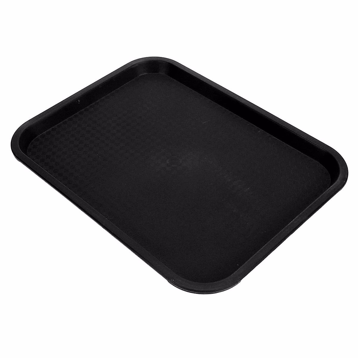 Food Service Tray, Professional Slip Resistant Fast Food Tray Safe Mellow Multi Purpose for Restaurant Canteen(Black)