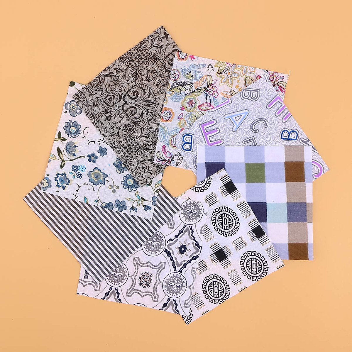 Exceart 100pcs Fabric Bundle Squares Fat Quarters Fabric Bundles Quilting Precut Squares Fabric for Quilting Fabric Bundles Quilting Patchwork Fabric Floral Squares Patchwork Scarf 10cm