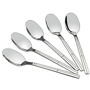 Saedy Stainless Steel Dessert Spoons, 6.7 Inches, 12 Piece Small Spoons for Dessert