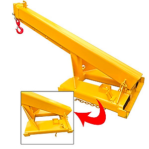 EQCOTWEA Adjustable Forklift Jib Boom Crane, Forklift Telescopic Arm, Forklift Mobile Crane, Forklift Telescopic Boom Attachment Towing Handling Equipment 3T/6600LB 63-98in Adjustable Boom