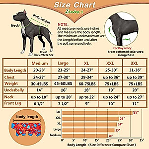 LovinPet Pitbull Dog Pajamas, Large Dog Onesies for Surgery/Wound Care, Lightweight Stretchy Knit Fabric, Dinosaur Jungle Red Print Dog PJ's UV Protection, Pet Anxiety Relief, Dog Costume/3XL