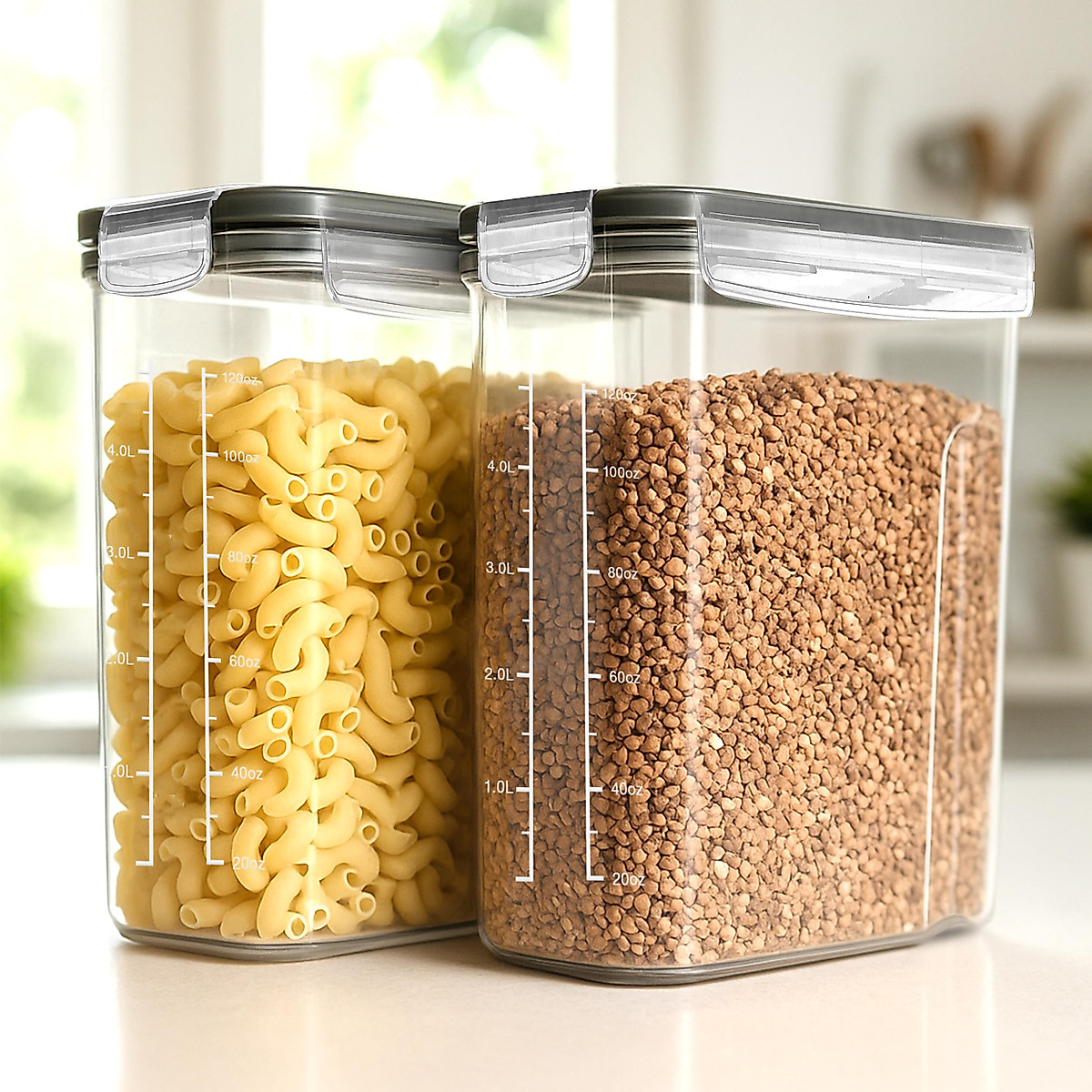Utopia Kitchen Cereal Containers Storage - 4 Pack Airtight Food Storage Containers & Cereal Dispenser For Pantry Organization And Storage - Canister Sets For Kitchen Counter