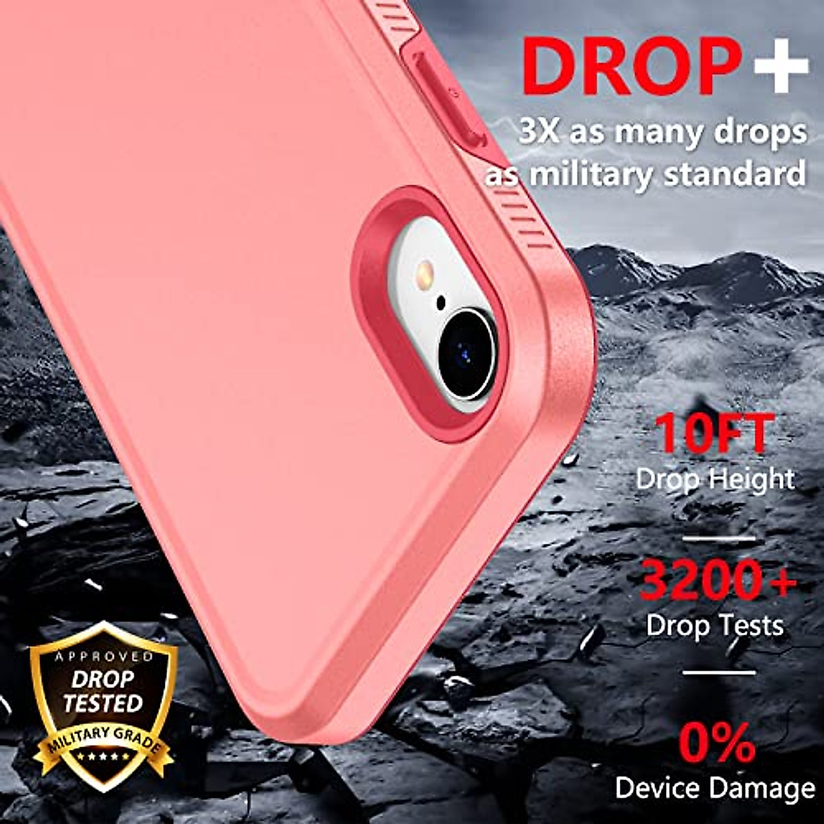 SPIDERCASE for iPhone XR Case, [10 FT Military Grade Drop Protection] [Non-Slip] [2 pcs Tempered Glass Screen Protector] Shockproof Airbag Cushion Protective Case for iPhone XR (Cherry Juice Pink)