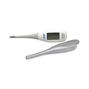 ADC Fast Read Digital Thermometer, Flexible Tip and Large Quick Read LCD Display with Color-coded Backlighting , White - 418N