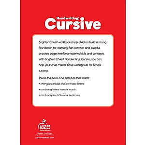 Carson Dellosa Cursive Handwriting Workbook for Kids, Grades 3-5 Cursive Letter Tracing Book, Cursive Handwriting Practice and Letter Tracing for Beginners Workbook for Homeschool or Classroom