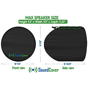 Two Small Black Marine Wakeboard Tower Pod Speaker Covers for Small Boat Speakers - Cover Dimensions H 7.5" x W 7.5" x D 7.5" - Fits Boss, Rockville, Kicker, Pyle & NOAM NUTV5