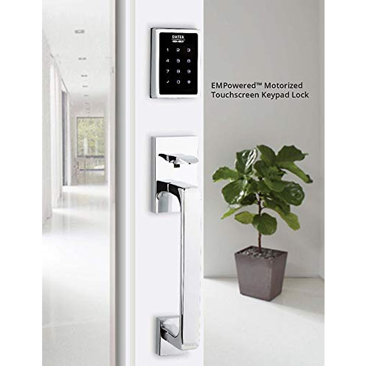 Emtek Empowered Motorized Touchscreen Keypad Smart Deadbolt - Connected by August, Flat Black Coated (US19), Model: EMP1101US19