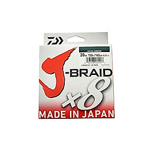 Daiwa J-BRAIDX8, Filler Spool, Dark Green, Mono Dia.= 6lb.