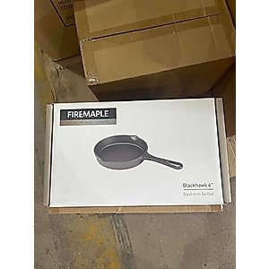 Fire-Maple Blackhawk 6" Cast Iron Skillet - Non-Stick Frying Pan with Even Heat Distribution for Bushcraft,Camping and Home Uses- Portable, Easy Storage - 600ml Capacity