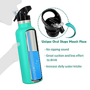 Straw Lid for Hydro Flask Standard Mouth - Multi-Compatible with Simple Modern Ascent Lid for 1.91" Mouth 18 oz, 21 oz, 24 oz Insulated Water Bottle Flip Top (B-1 PC)