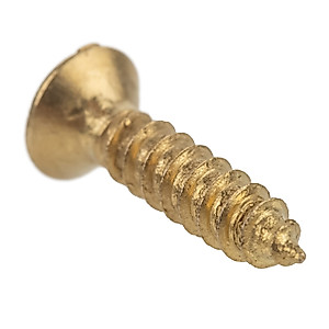 #4 x 1/2" Brass Flat Head Phillips Wood Screws - Pack of 25 - Self Tapping Screws for Wood - FH412-SB