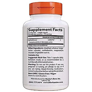 Doctor's Best Nattokinase, Non-GMO, Vegan, Gluten Free, 270 Veggie Caps