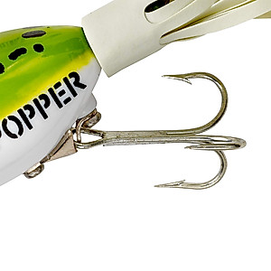 Arbogast Hula Popper Topwater Fishing Lure, Frog White Belly, G730 (1 1/4 in, 3/16 oz)
