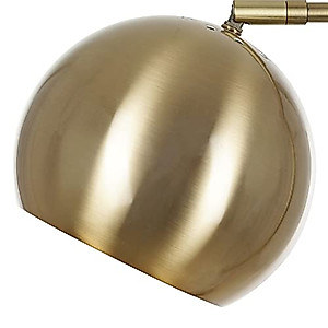 Catalina 23246-001 Mid-Century Modern Adjustable Metal Globe Desk Lamp with Faux Marble Base, LED Bulb Included, 23.5", Antique Brass