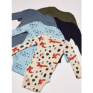 Gerber Baby Boy's 5-Pack Long-Sleeve Onesies Bodysuit, Blue Fox, 3-6 Months